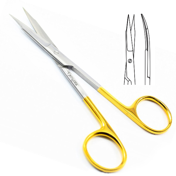 Goldman-Fox Gum Scissors 5" Curved TC Insert Jaws