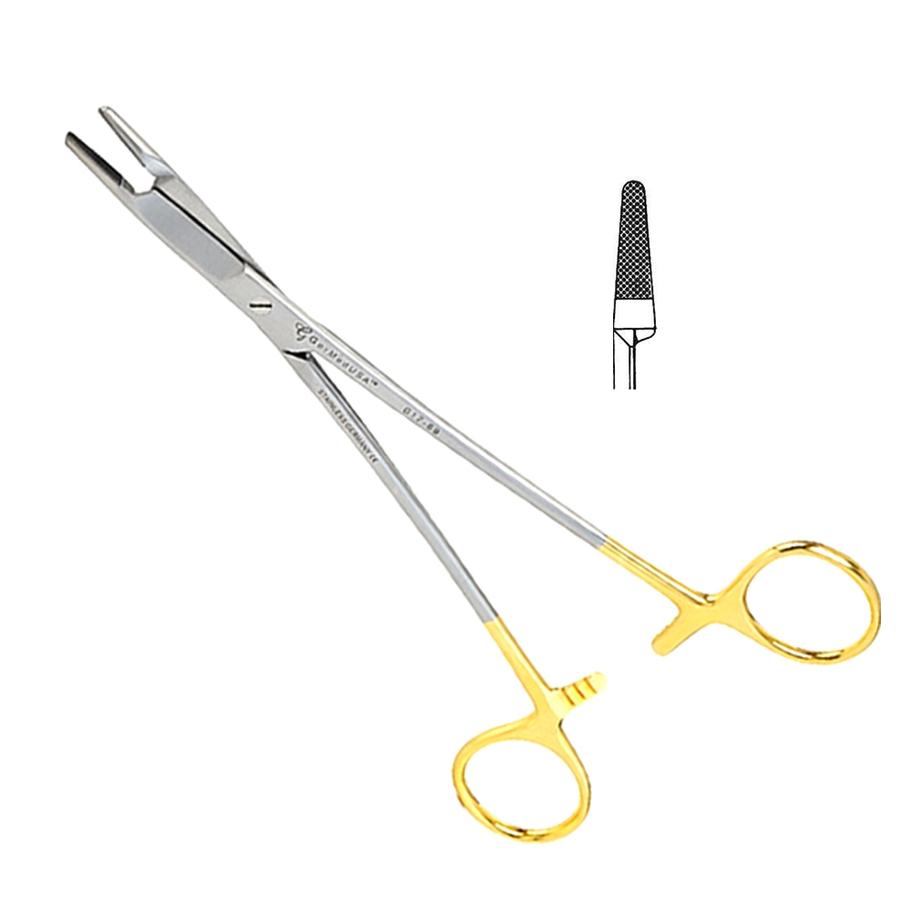 Olsen Hegar Needle Holder with Scissor TC Gold Ring | GerDentUSA