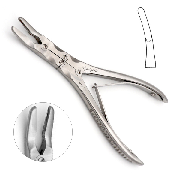 Beyer-Stille Rongeur 7", 4x15mm Bite, Curved | GerDentUSA Inc.