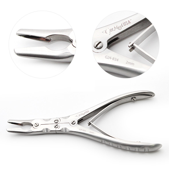 Ruskin Rongeur 6" Curved 2mm, Double Action | GerDentUSA Inc