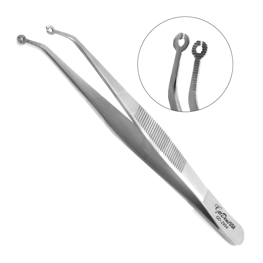 Tweezer Tissue Forceps Suture Angled Tip Regular Straight 16cm