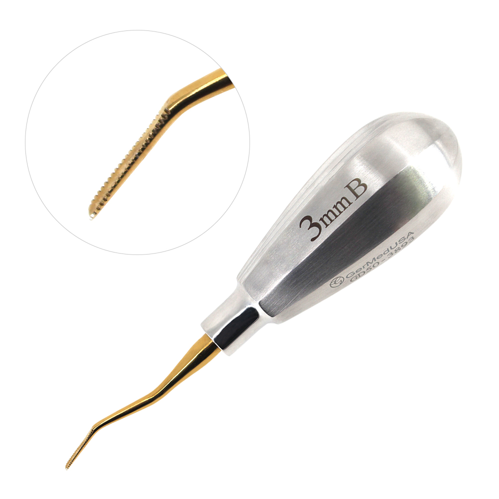 Luxating Elevator Backward Angle 3mm Micro Serrated Tip Small Stubby Handle