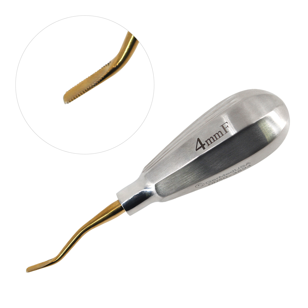 Luxating Elevator Forward Angle 4mm Micro Serrated Tip Small Stubby Handle