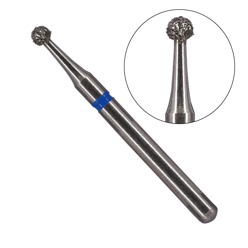 Pack of 5 Dental Bur Diamond Round 4 Med Grit 19mm FG (Standard)