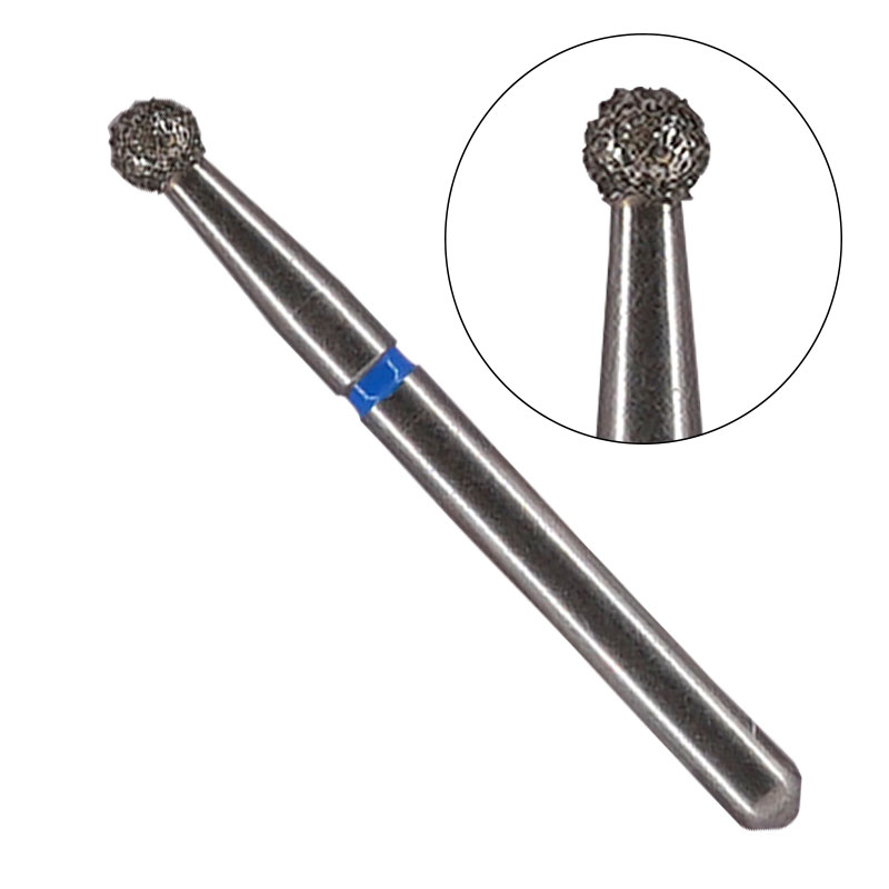 Dental Bur Diamond Round 6 Med Grit 19mm FG (Standard) Pack of 5