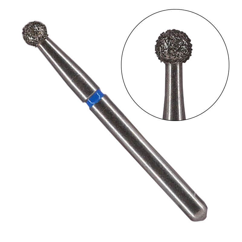 Dental Bur Diamond Round 8 Med Grit 19mm FG (Standard) Pack of 5